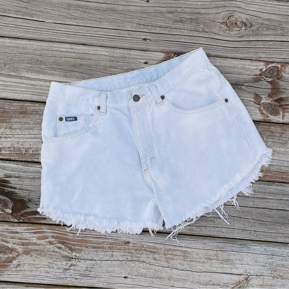 Lee | Shorts | Vintage Lee Bleach Light Faded Cut Off Distressed Denim ...
